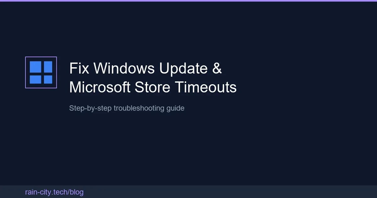Fix Windows Update and Microsoft Store Timeouts